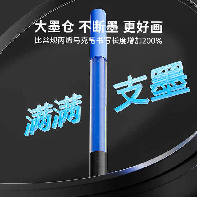 Enmi small black box straight liquid propylene marker pen soft head ...