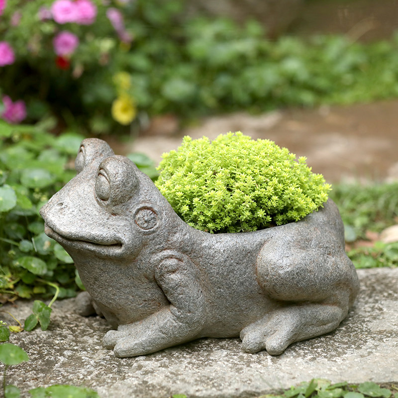 Chinese Balcony Landscaping Frog Animal Potted Flower Pot Outdoor ...