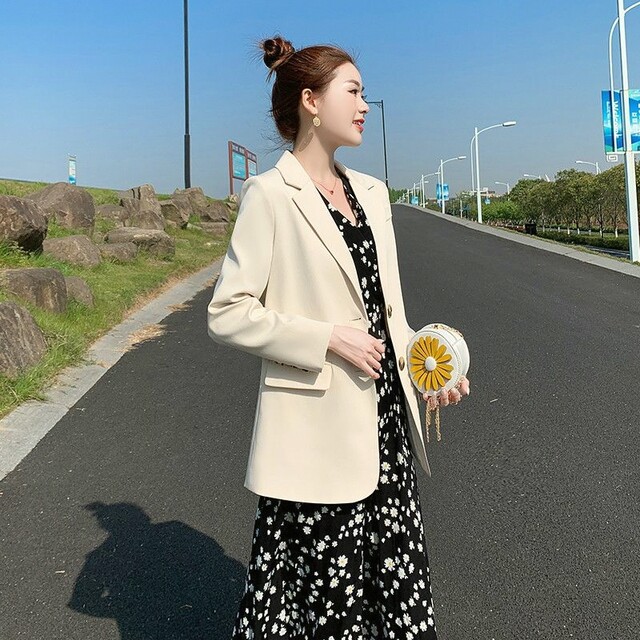 2024 new style small suit, off-white spring and autumn coat, Korean ...