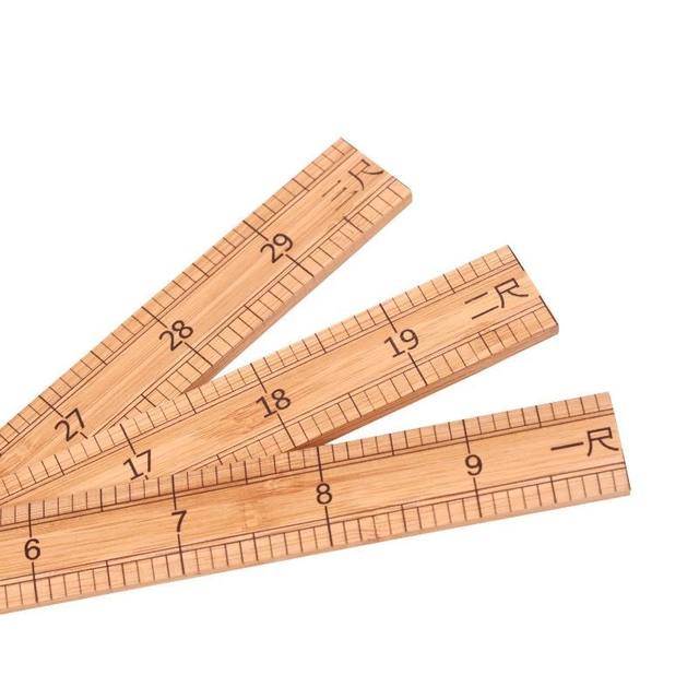 High-quality bamboo ruler one foot three feet ruler double-sided scale ...