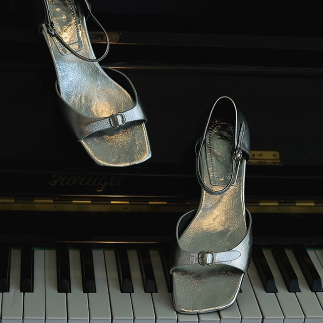 Minimalist niche designer style dew flat heels with sandals calf ...