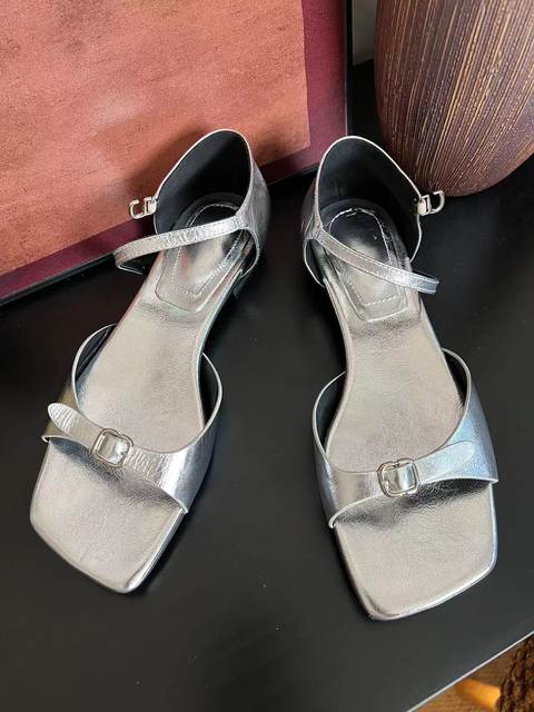 Minimalist niche designer style dew flat heels with sandals calf ...