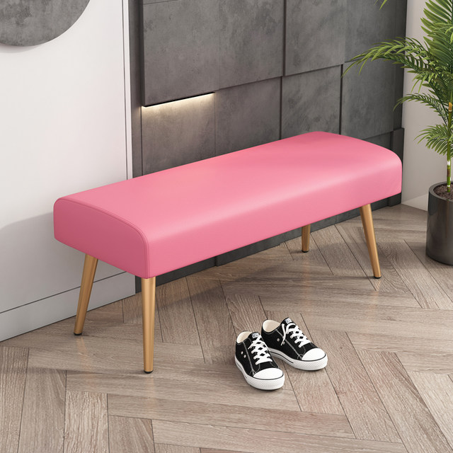 Leather stool changing shoe stool home entrance bed long sofa bench ...
