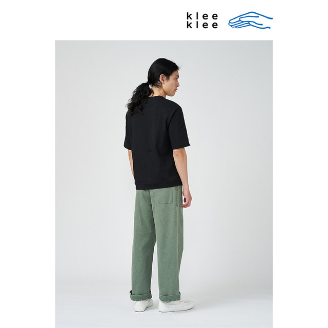 Kleeklee men's Xiama cotton and linen knitting loose casual top short ...