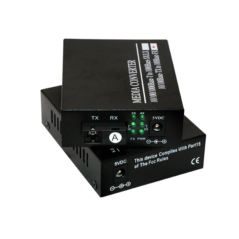 Lianjing Gigabit Single Mode Fiber Optic Transceiver - 1 Оптичен към 4 ...