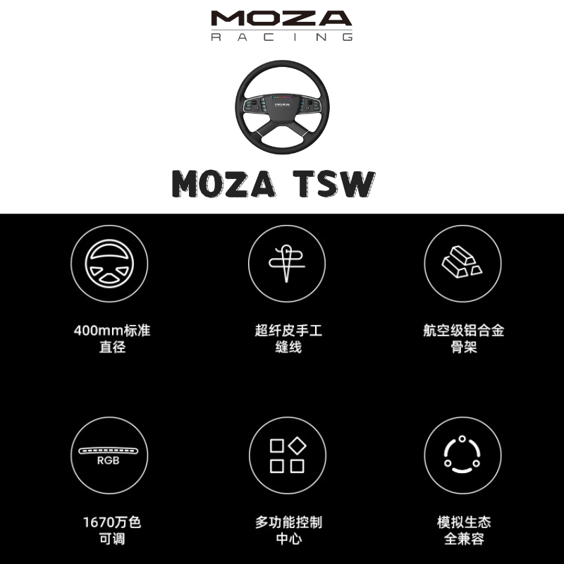 Volan Moza Racing RS/CS - Force Feedback, PC USB, Brezžični