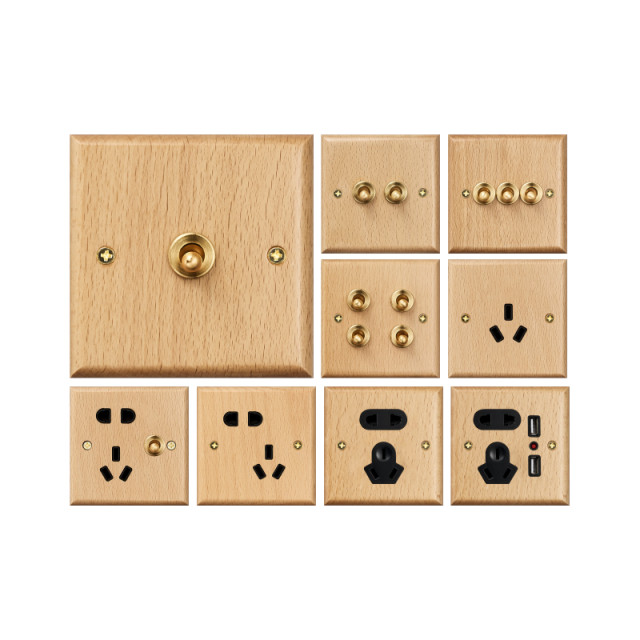 Hanwang log style Japanese style wood retro solid wood beech switch ...
