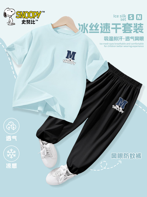 Snoopy Children's Clothing Boys Set 2025 Summer New Sports Clothing Ice ...