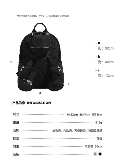 Canvas/Ketch backpack women's bag 2025 new cartoon monster backpack ...