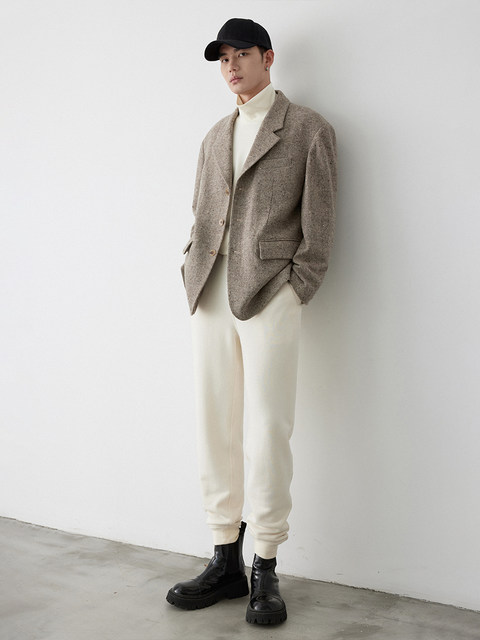 OSENS heavy wool colorful dot yarn tweed shoulder pad suit Italian ...