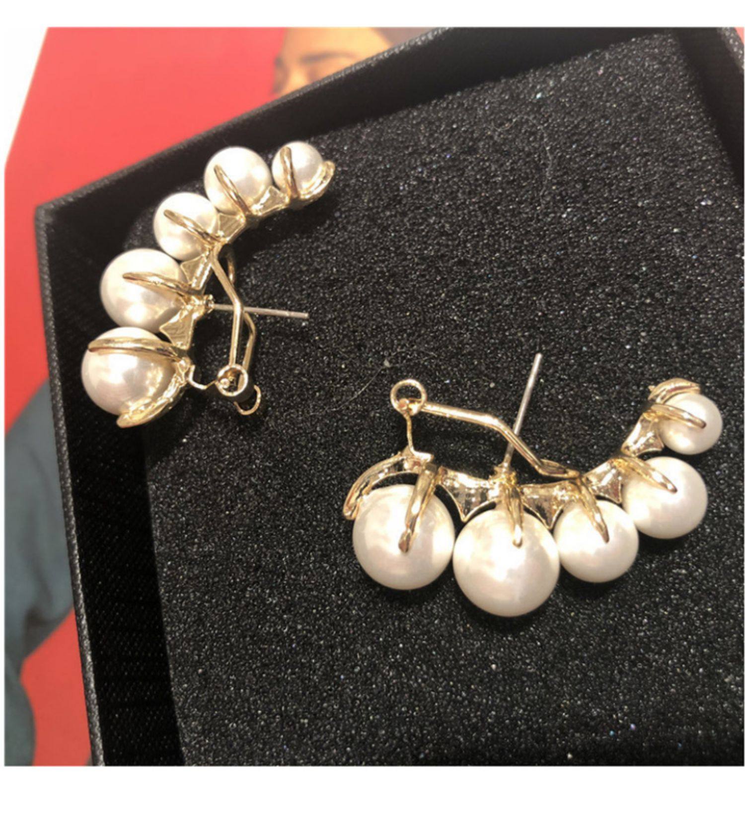 Chen Shuting's same style pearl earrings 2024 new trendy niche design ...