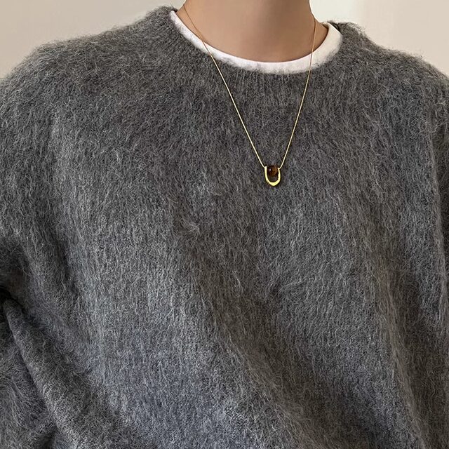Maillard tiger eye stone pendant sweater chain autumn and winter ...