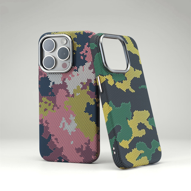 Camouflage honeycomb carbon fibrous pattern suitable for Apple 15promax ...