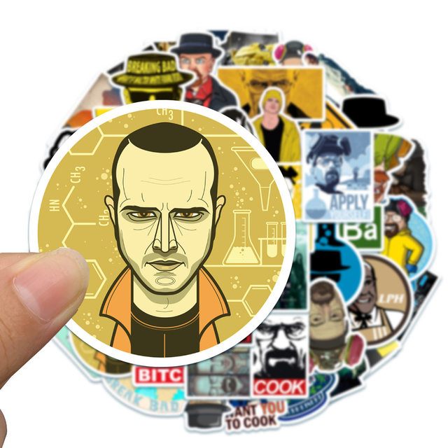 50 small stickers from the American TV series Breaking Bad, suitcases ...
