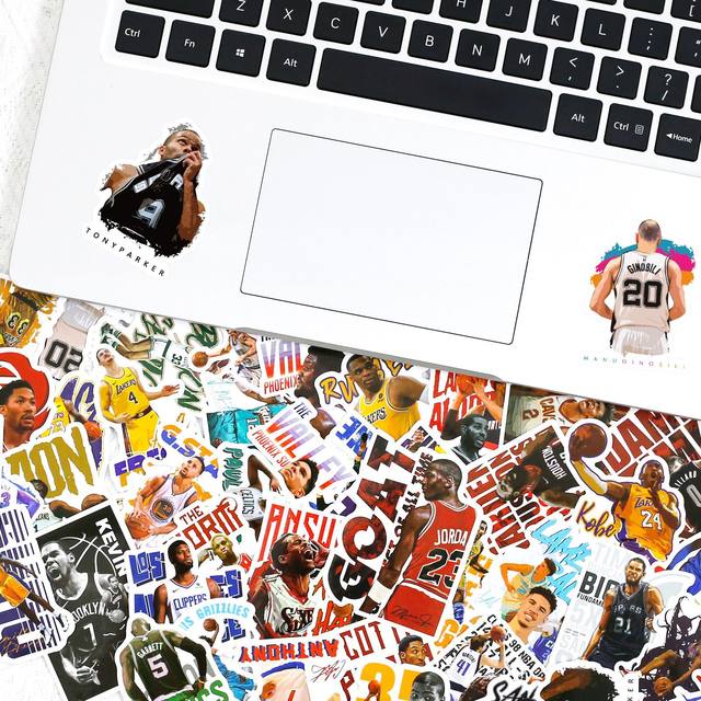 50 pieces of NBA characters text computer notebook stickers basketball ...