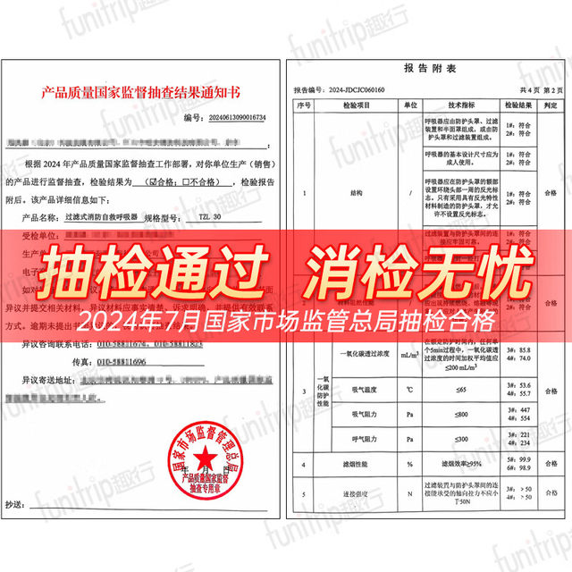 Quxing Hotel Guest Room Fire Mask Face Mask Home Escape Fireproof ...