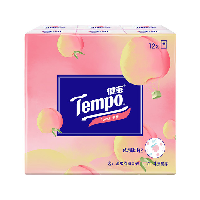 tempo Depot handkerchief paper with peach fragrance print 4 layers ...