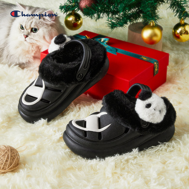 Champion champion clogs women's autumn and winter new thick-soled plush ...