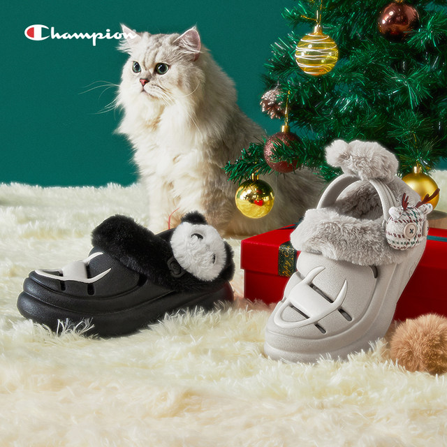 Champion champion clogs women's autumn and winter new thick-soled plush ...
