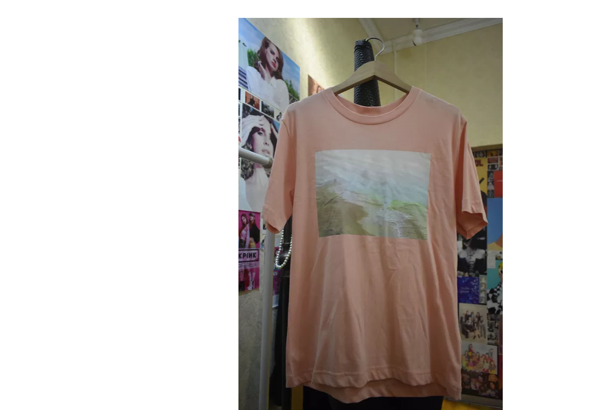 monki meat pink printed oil painting pattern loose large version of T ...