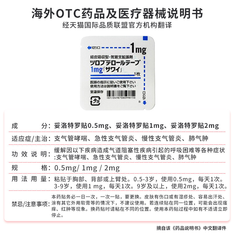 Sawai Cough Patch - Japan Taisho Pharmaceutical - 7 Stickers