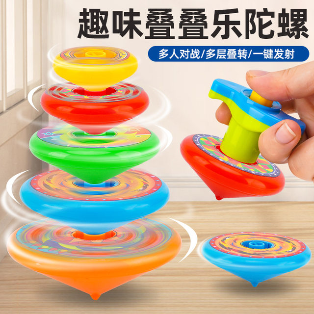 Multi-layer Jenga gyro toy colorful rotating children's spinner boy and ...
