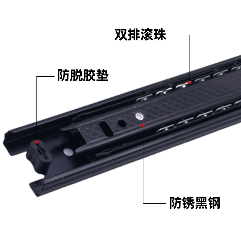 Cina kayu solid diam dorong-tarik sisi dipasang tiga bagian rel geser ...