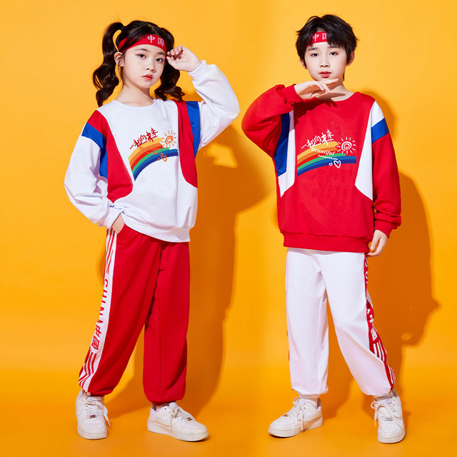 Children's cheerleading uniforms, primary school sports meeting opening ...