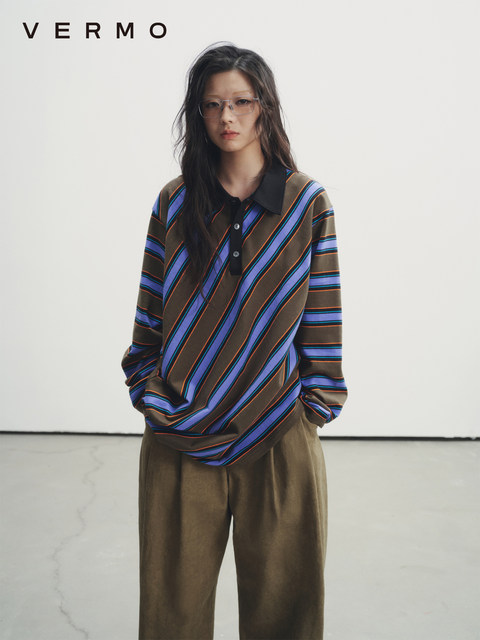 Vermo Stacked Pleats Bias-Cut Stripes Vintage Color-Blocking Knitted ...