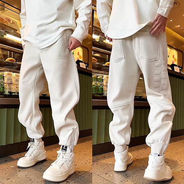 Autumn and winter new tide card thickened casual pants men's trend wild ...
