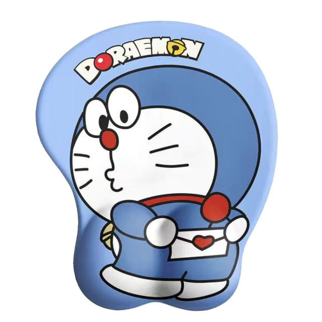 Cute Cartoon Mouse Pad Wrist Support Memory Foam Doraemon Keyboard Hand ...