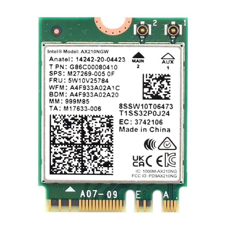 Intel AX210 Wi-Fi 6E Wireless Network Card - 5400Mbps M.2 Bluetooth 5.3