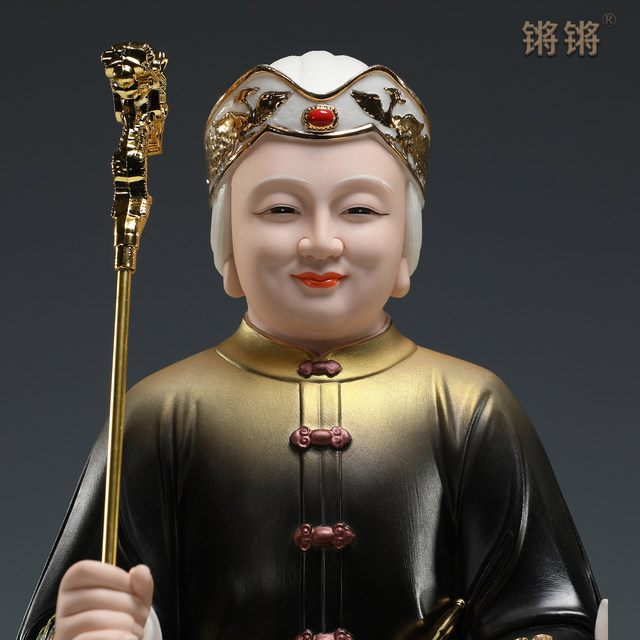 Qiangqiang ceramic 13 to 19 inch black mother statue sitting on a fox ...