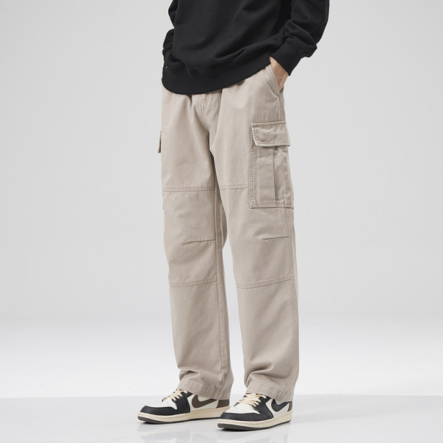 Nbky multi -pocket loose straight tube workpiece pants tide brand four ...