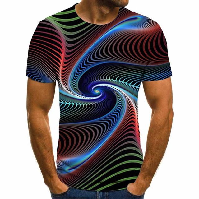 2022 new three-dimensional graphic T-shirt men's casual ops