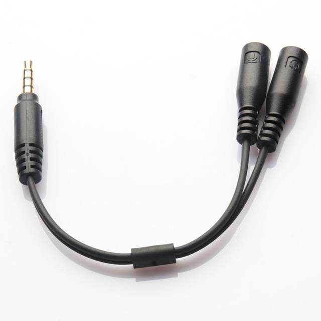 3.5mmStereo Audio Male to 2 Female Headphone Mic Y Splitter