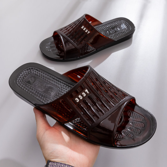 3537 beef tendon slippers for men, non-slip soft rubber shoes, soft ...