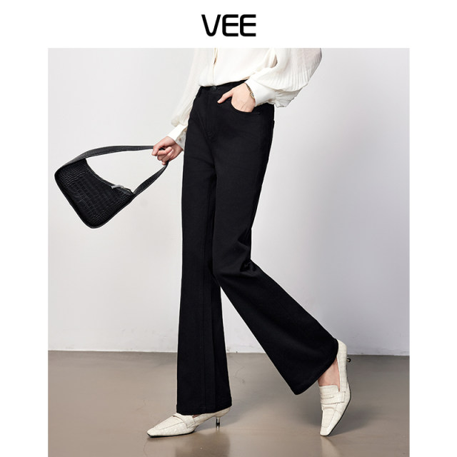 VEE Spring and Autumn New Trendy Versatile Slim New Black Jeans Micro ...