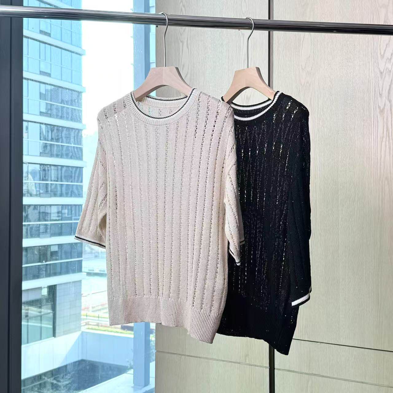 2025 spring and summer new solid color hollow top ONSM245024495