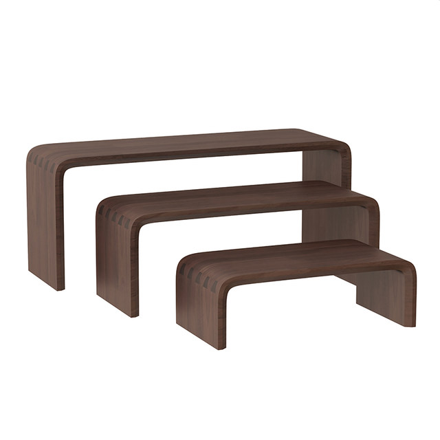 Customized solid wood U-shaped storage rack inside the cabinet, layered ...