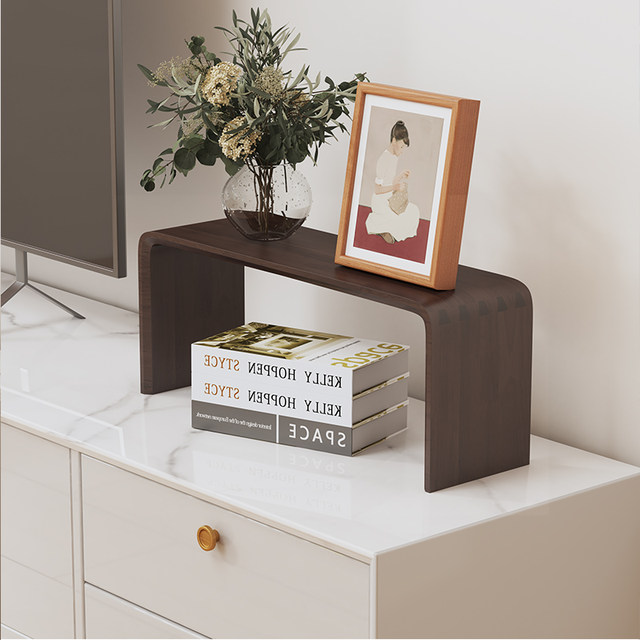 Customized solid wood U-shaped storage rack inside the cabinet, layered ...