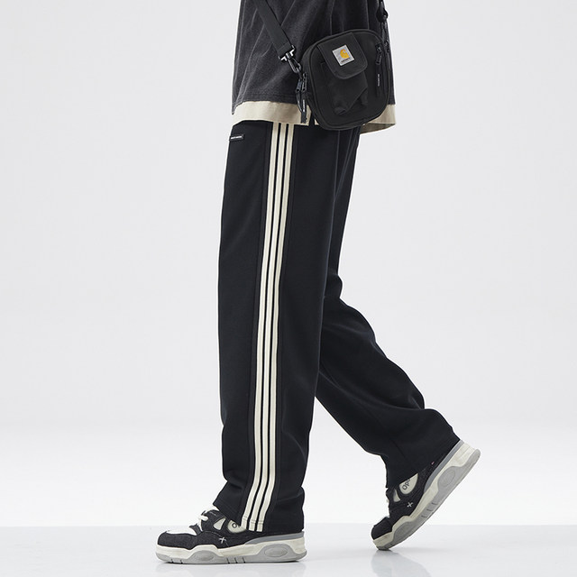 JFU American high street sports casual pants for boys loose straight ...