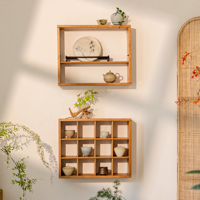 Yanpu cherry wood Duobao Pavilion tea set Bogu rack living room tea ...