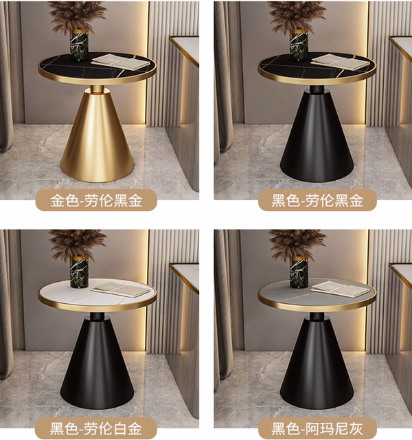 Nordic light luxury edges A round marble sofa corner, a few balcony ...