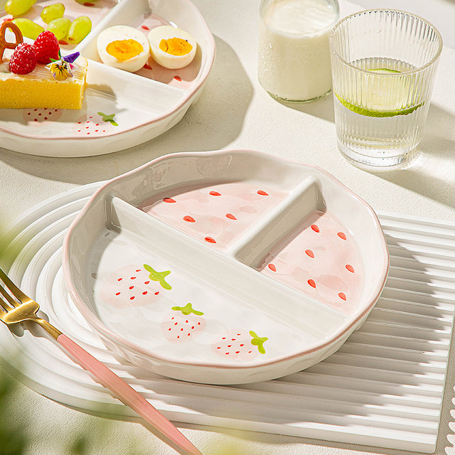 Cute ceramic partition plate, meal tray, adult weight loss special 211 ...
