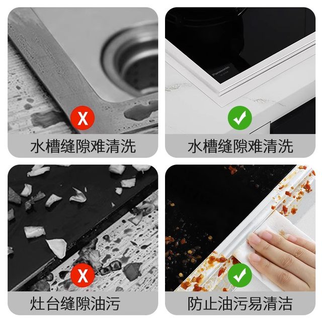 Kitchen oil-proof stickers, stove sink edge gaps, waterproof, mildew ...