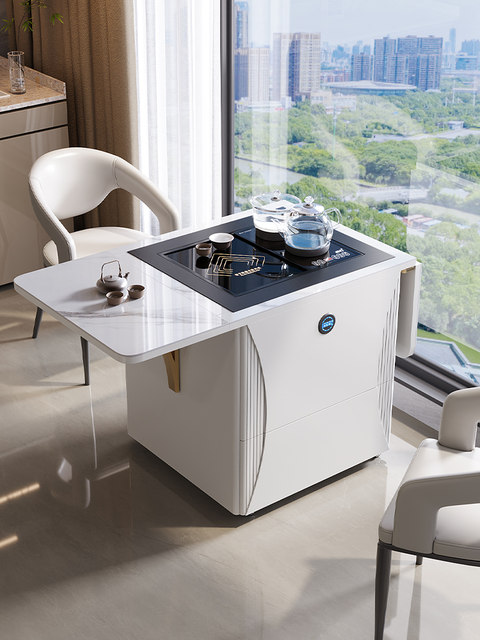 Balcony tea table and chair combination movable tea table household ...