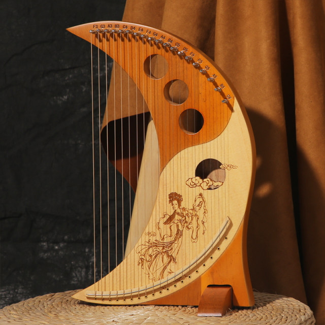 Lyre 24-string harp 19 tones 16 niche instruments portable beginner ...