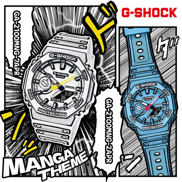 Casio watch men's GSHOCK classic octagonal comic hand-painted style ...