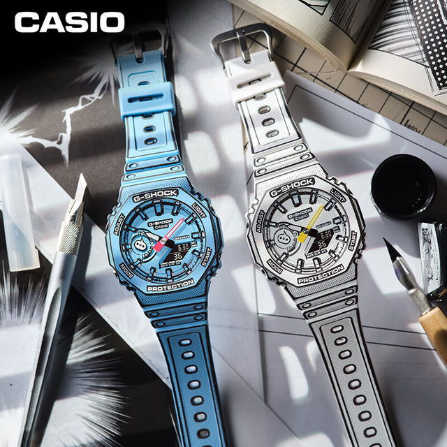 Casio watch men's GSHOCK classic octagonal comic hand-painted style ...